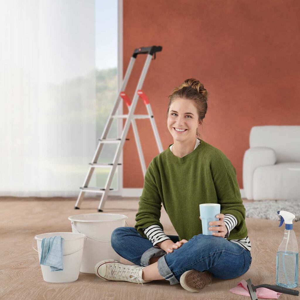 Hailo L80 Comfortline Step Ladder | With Deep Safety Steps