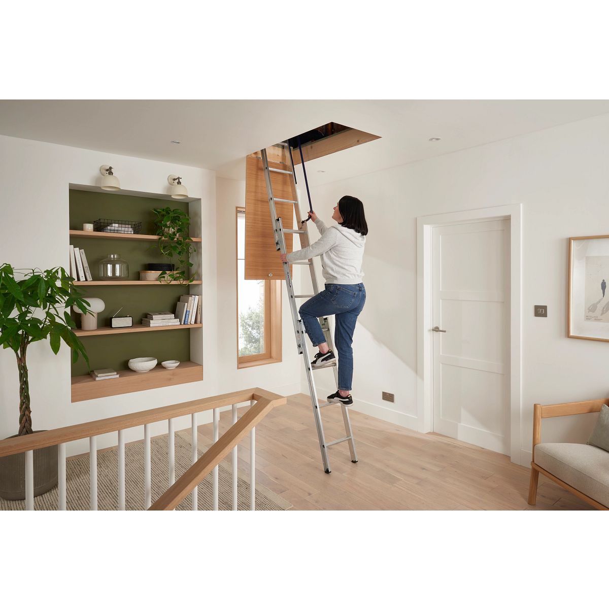 Werner Blue Seal Easy Stow 3 Section Loft Ladder - Ladders4Sale