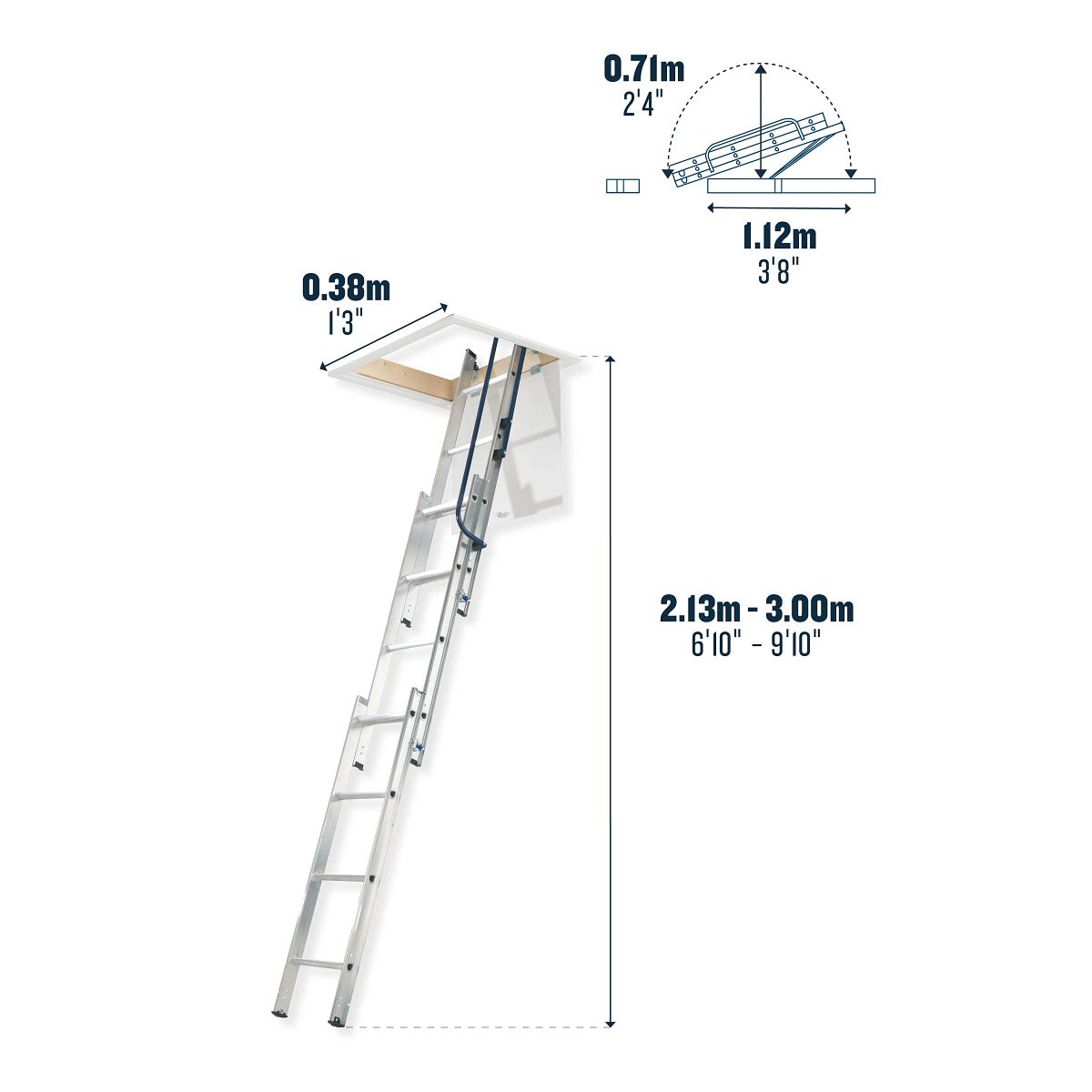 Werner Blue Seal Easy Stow 3 Section Loft Ladder - Ladders4Sale