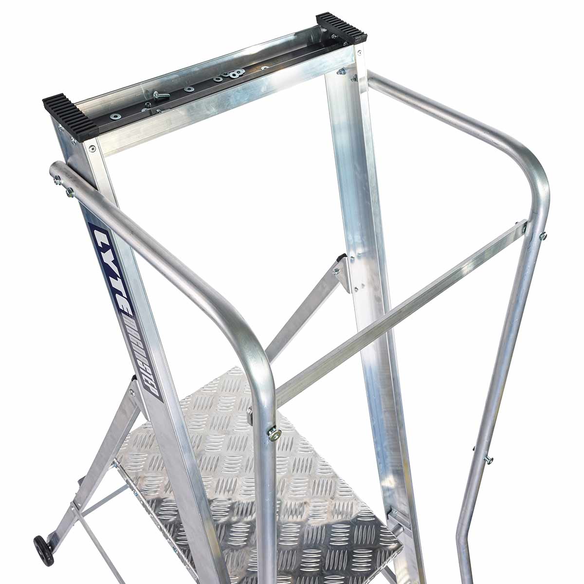 Lyte Platform Ladder with Handrails and Wide Steps