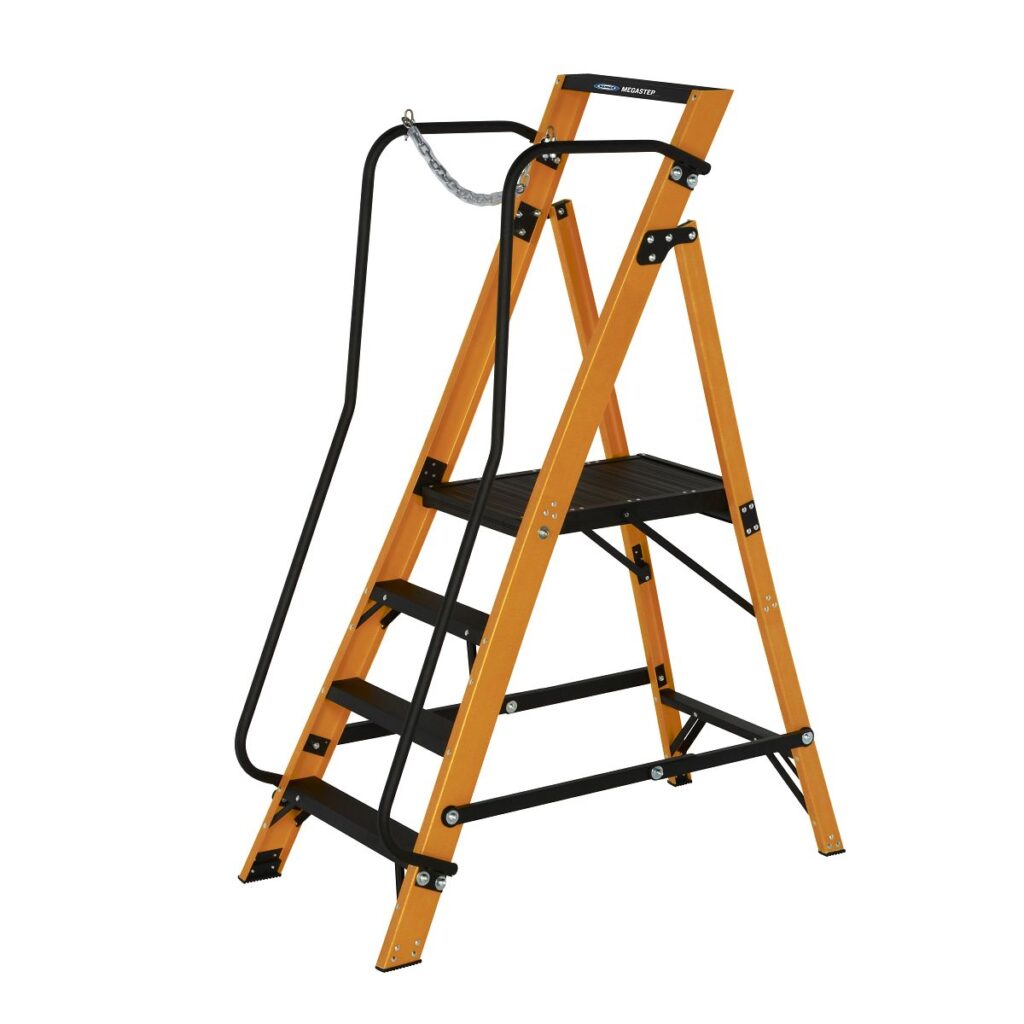 Werner Megastep Series Platform Fibreglass Steps - Ladders4Sale
