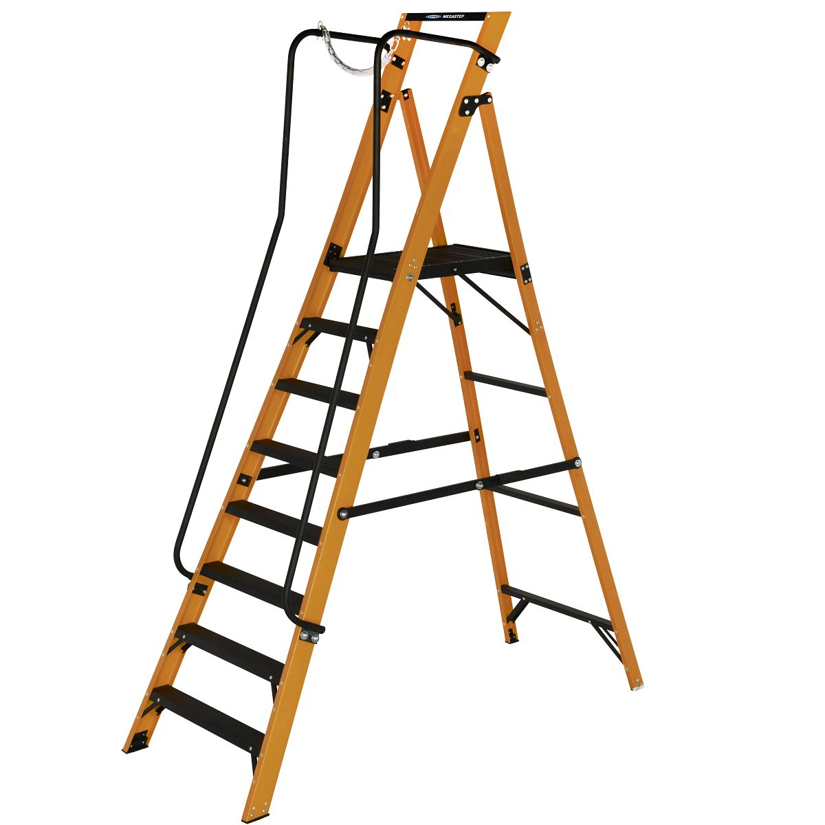 Werner Megastep Series Platform Fibreglass Steps - Ladders4Sale