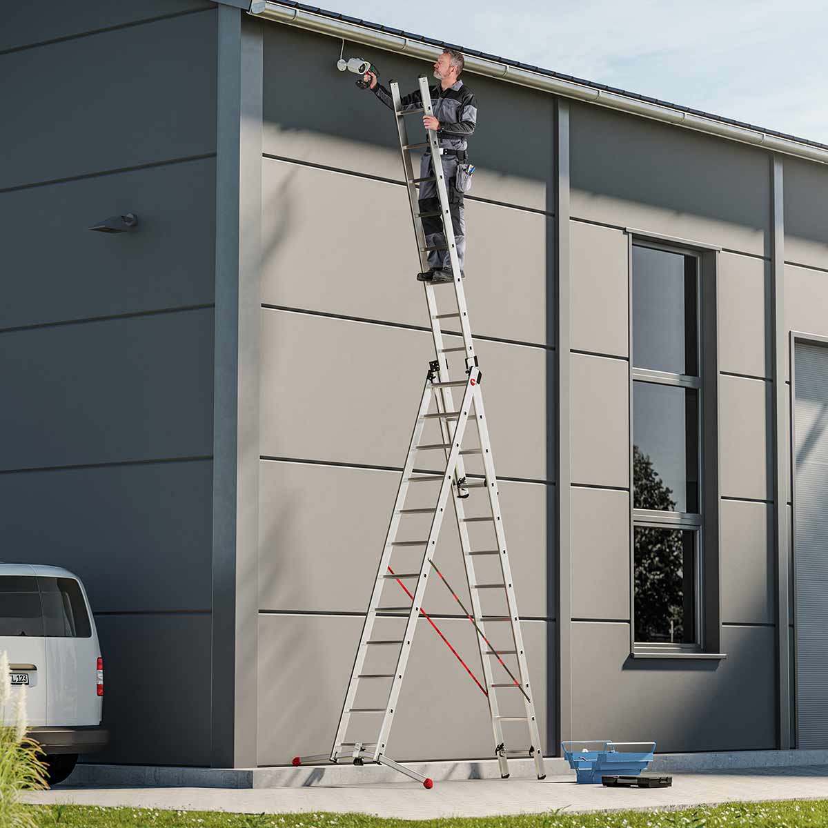 Hailo Pedal Adjustment Combination Ladder | S100 ProfiLOT