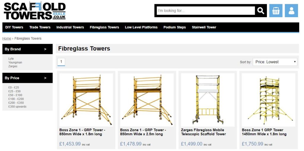 Fibreglass Towers - Ladders4Sale