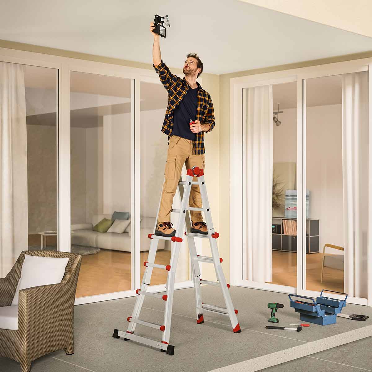 Hailo M80 Aluminium Multipurpose ladder - Ladders4Sale