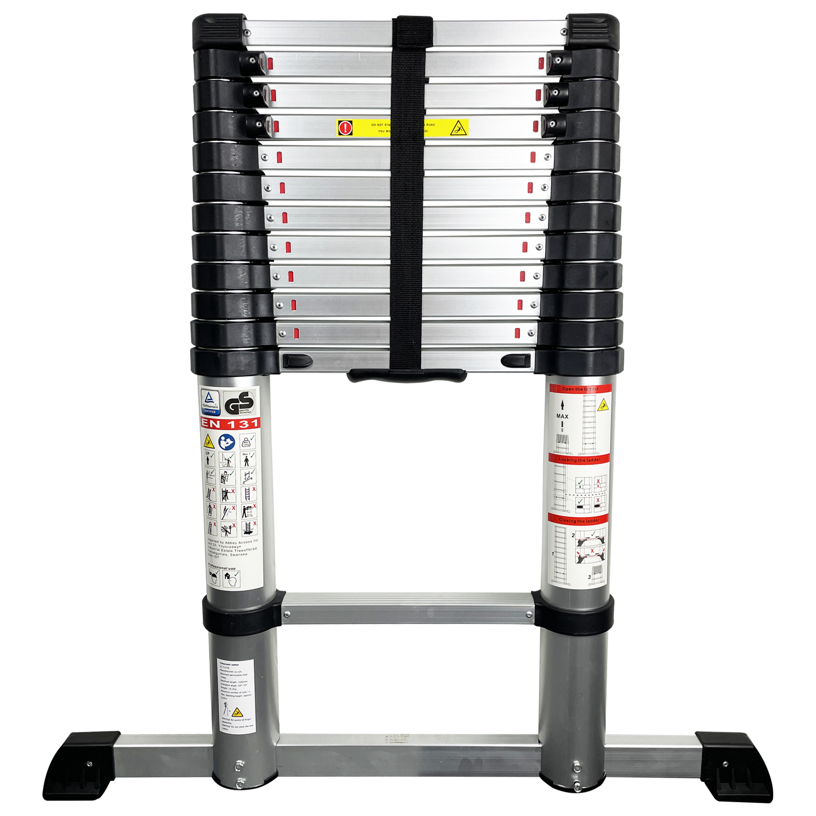 Telescopic Extendable Soft-Close Anti-Pinch Extension Ladder