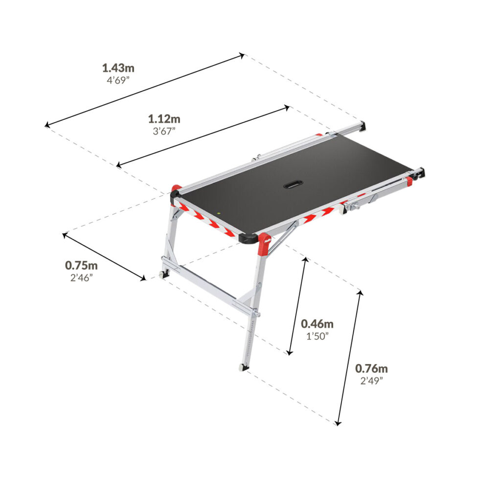 Hailo 9850-101 TP Plus 2 in 1 Stair and Work Platform - Ladders4Sale