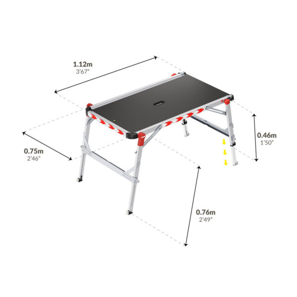 Hailo 9850-101 TP Plus 2 in 1 Stair and Work Platform - Ladders4Sale