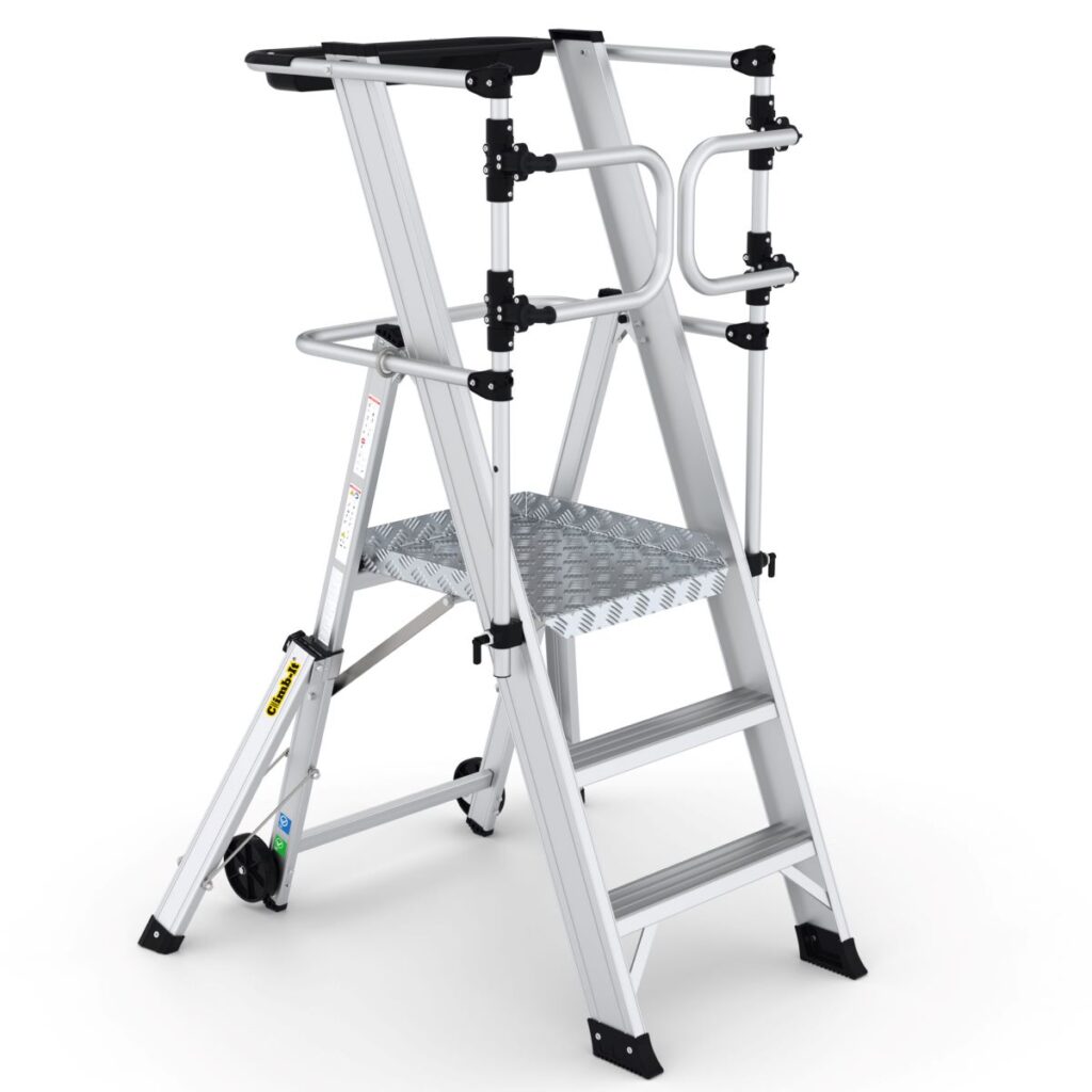 Climb It Large Platform Folding Steps with Safety Gates - Ladders4Sale