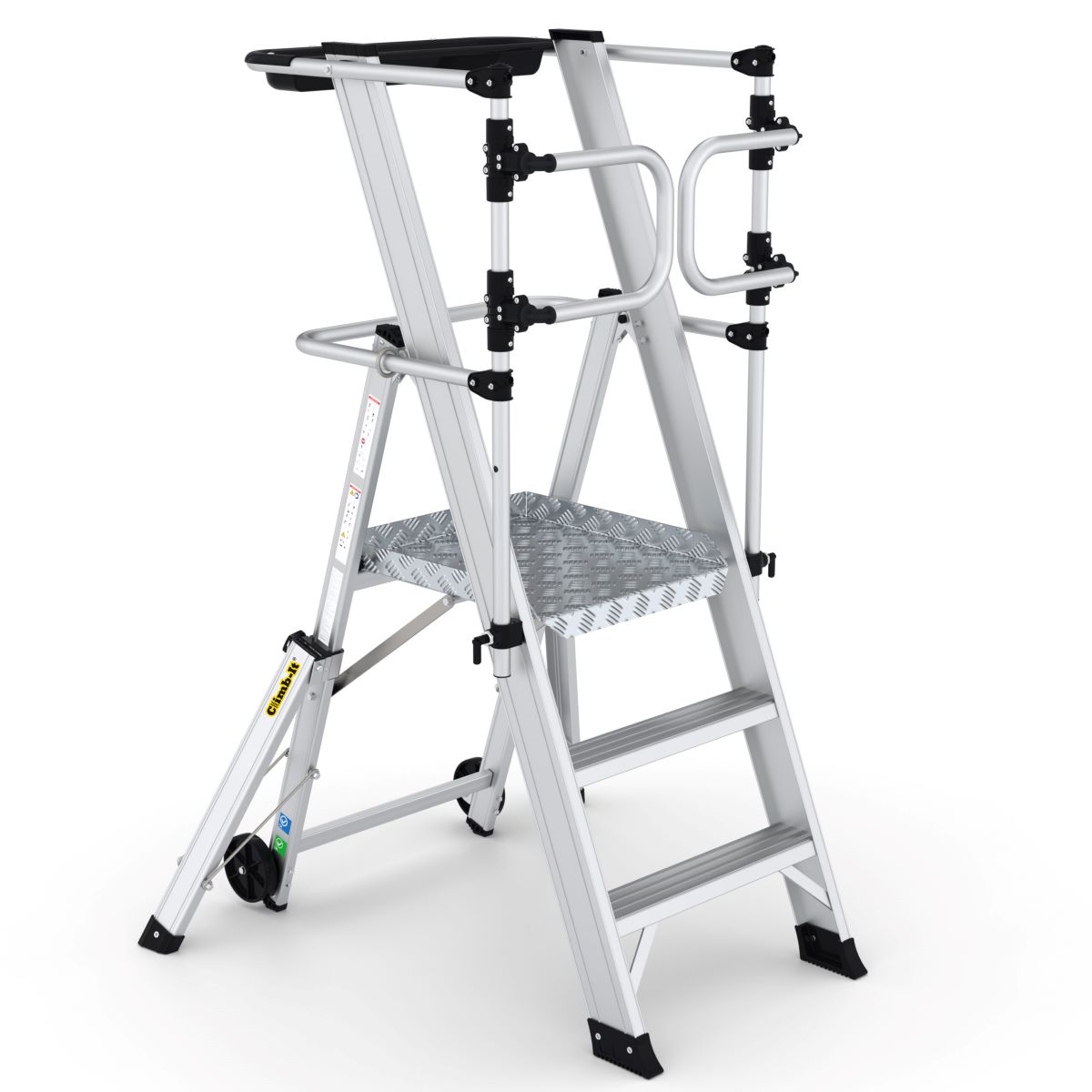Climb It Large Platform Folding Steps with Safety Gates - Ladders4Sale