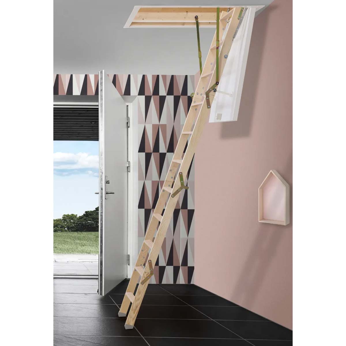 Dolle ClickFix 36G Mini Timber Folding Loft Ladders - Ladders4Sale