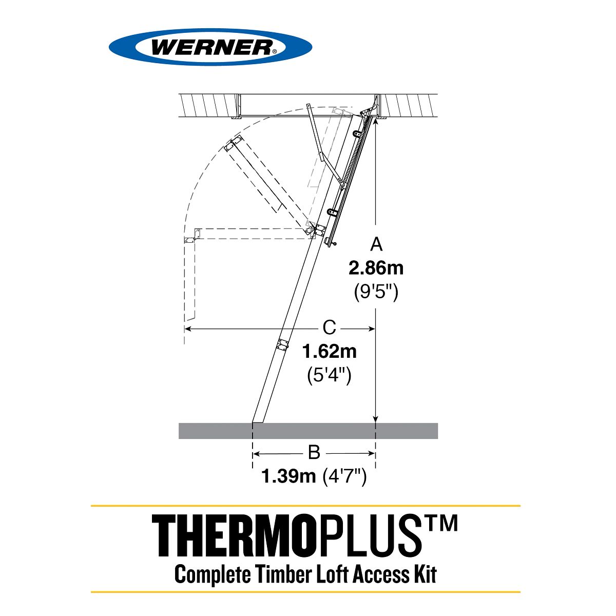 Werner Thermoplus Complete Timber Loft Ladder Access Kit - Ladders4Sale