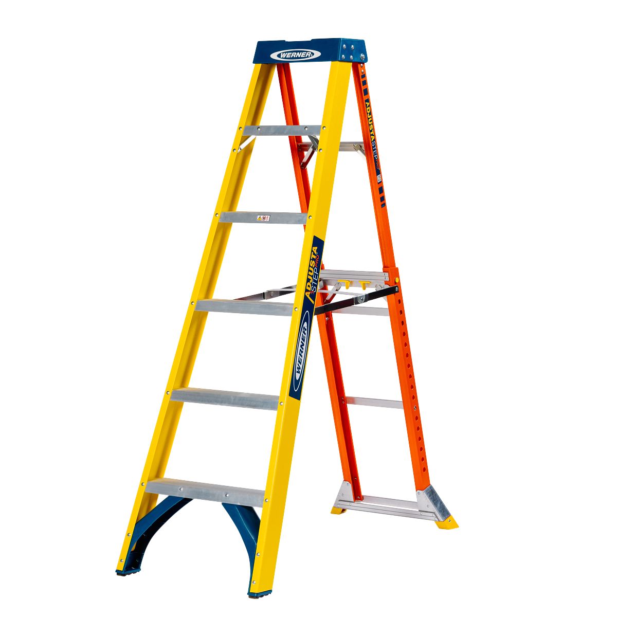 Werner AdjustaStep PRO Swingback Fibreglass Stepladders - Ladders4Sale