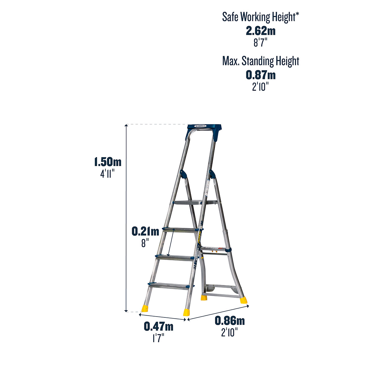 Werner AdjustaStep Pro Aluminium Stepladder | Ladders4Sale
